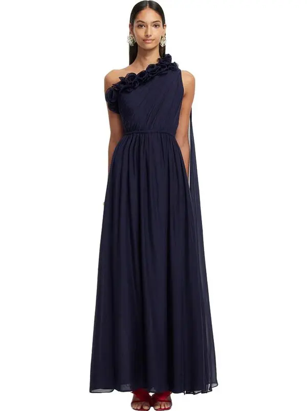 LEO LIN Jenni One Shoulder Maxi Dress - Indigo