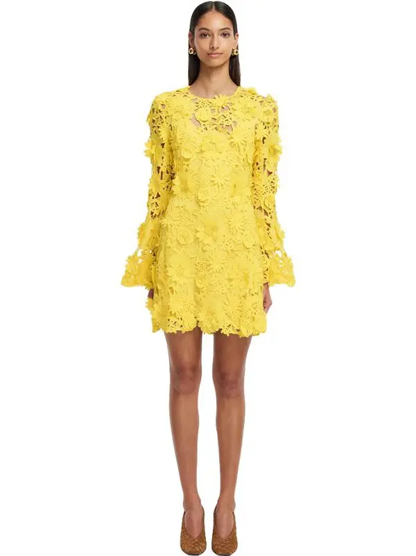 LEO LIN Suzanne Lace Mini Dress - Sunshine
