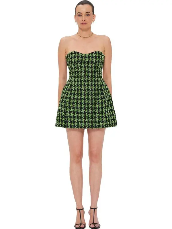 LEO LIN Rosario Tweed Mini Dress - Houndstooth