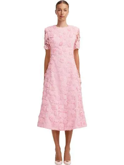 LEO LIN Caroline Lace Midi Dress - Blush Pink