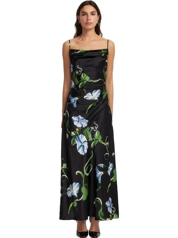 LEO LIN Valentina Maxi Dress - Vine Print In Ebony