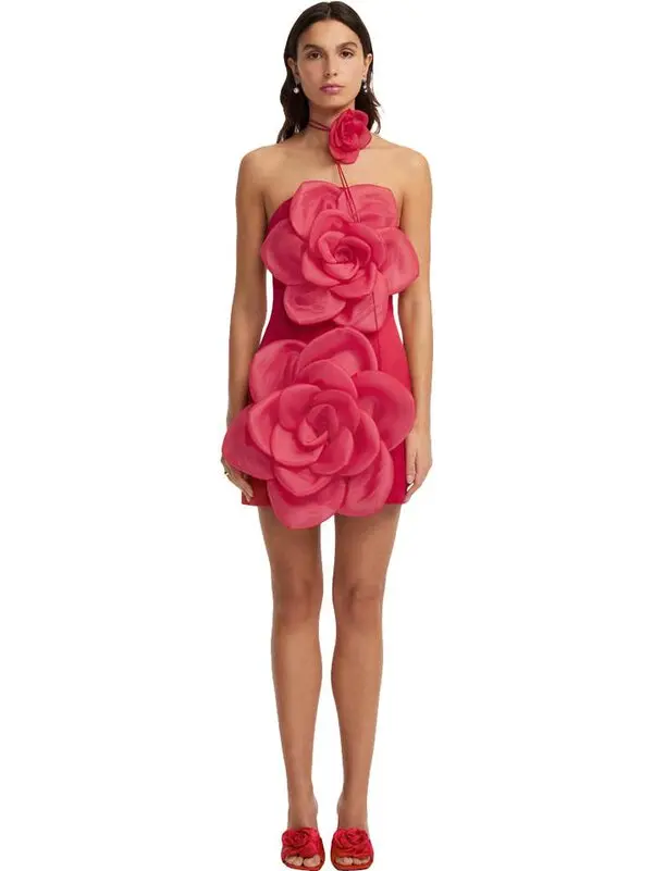 LEO LIN Floret Mini Dress - Scarlet