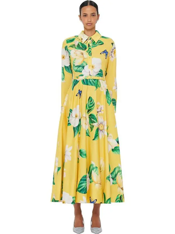 LEO LIN Zara Shirt Midi Dress - Joie Print In Sunshine