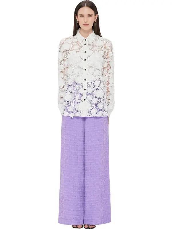 LEO LIN Sabrina Lace Shirt - Snow