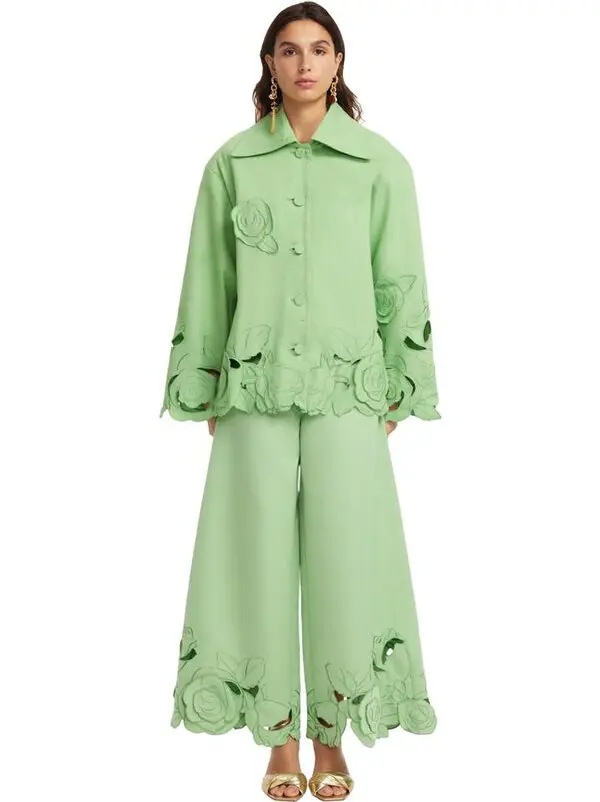 LEO LIN Jayna Appliqué Jacket - Juniper Green