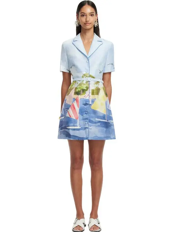 LEO LIN Brigitte Mini Dress - Nautical Print