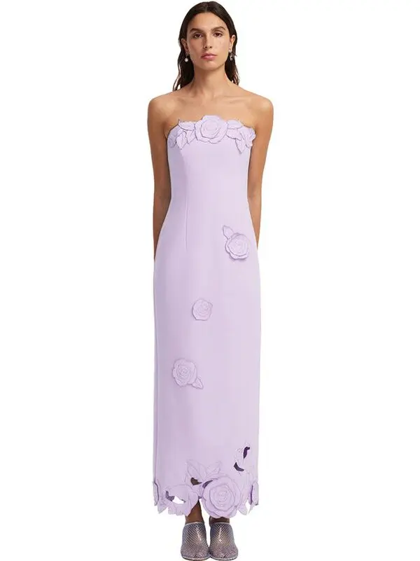LEO LIN Rayna Appliqué Bustier Maxi Dress - Lilac