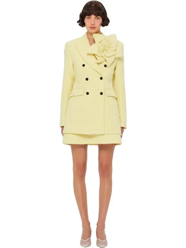 LEO LIN Jazlyn Tweed Blazer - Sorbet Yellow