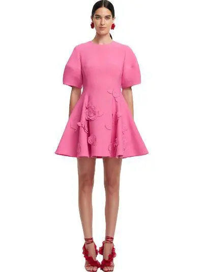 LEO LIN Simona Appliqué Mini Dress - Pink