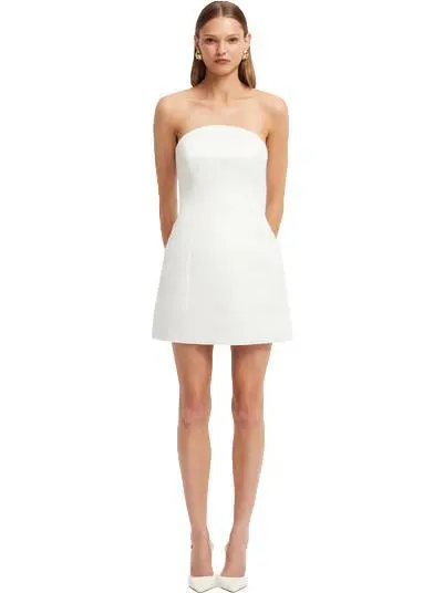 LEO LIN Zaria Beaded Bustier Mini Dress - Snow