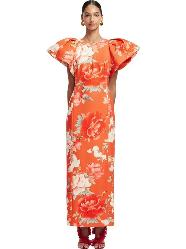 LEO LIN Lucinda Maxi Dress - Saffron Peony Print