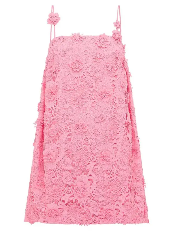 LEO LIN SHOPIFY Fifi Lace Mini Dress - Bubblegum