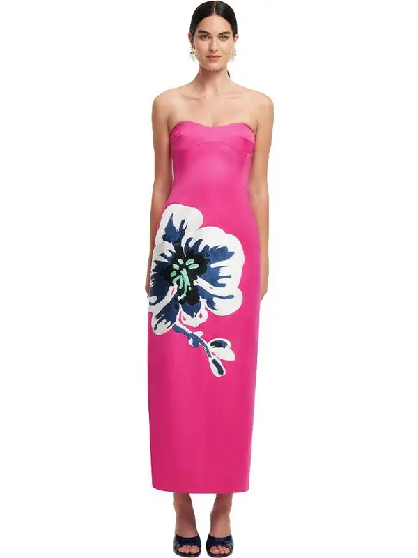 LEO LIN Rayna Bustier Maxi Dress - Orchid Print