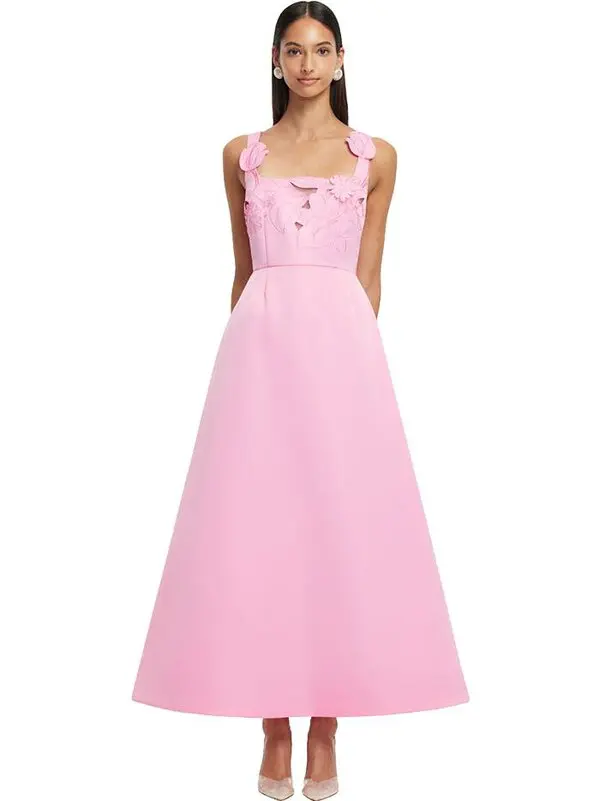 LEO LIN Rianne Appliqué Maxi Dress - Baby Pink