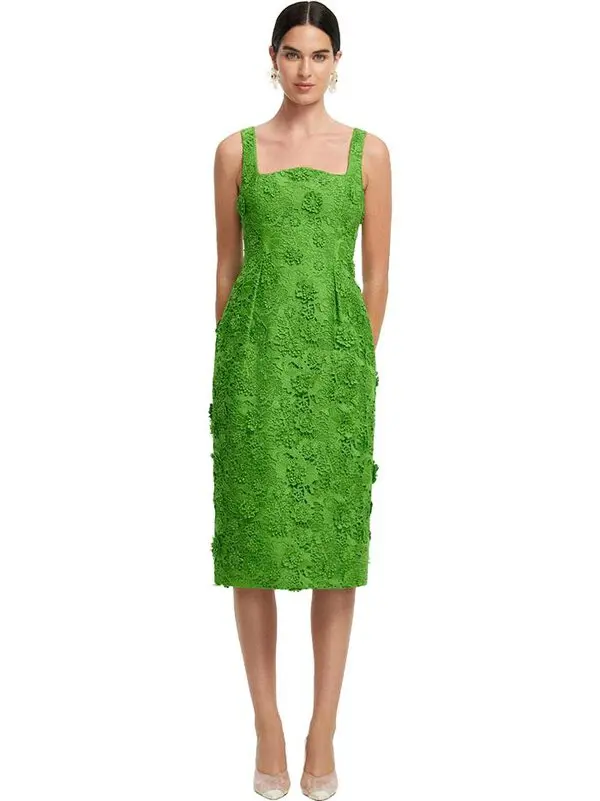 LEO LIN Larissa Lace Midi Dress - Fern