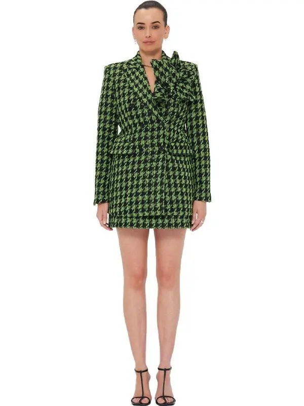 LEO LIN Jazlyn Tweed Blazer - Houndstooth