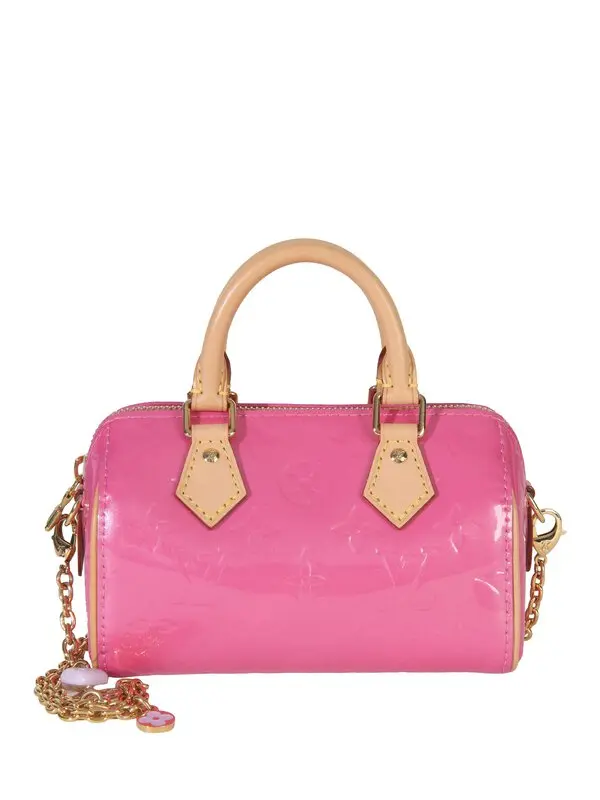 LOUIS VUITTON Valentine Monogram Vernis Nano Speedy Bandouliere Nm - Pink