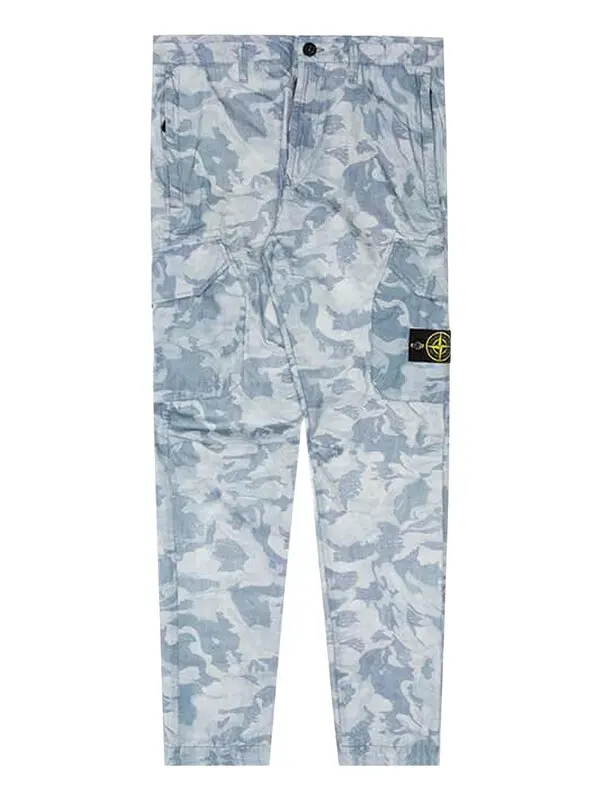 Stone Island Big Loom Camo Cargo Pants - Blue