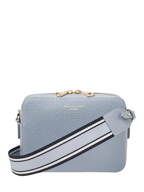 ASPINAL OF LONDON Leather Camera Crossbody Bag - Blue