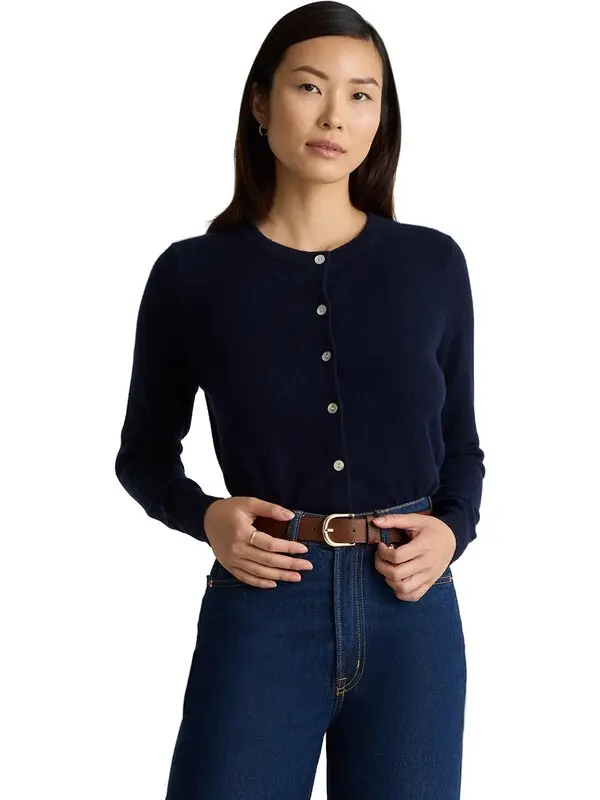 Quince Cashmere Cardigan Sweater - True Navy