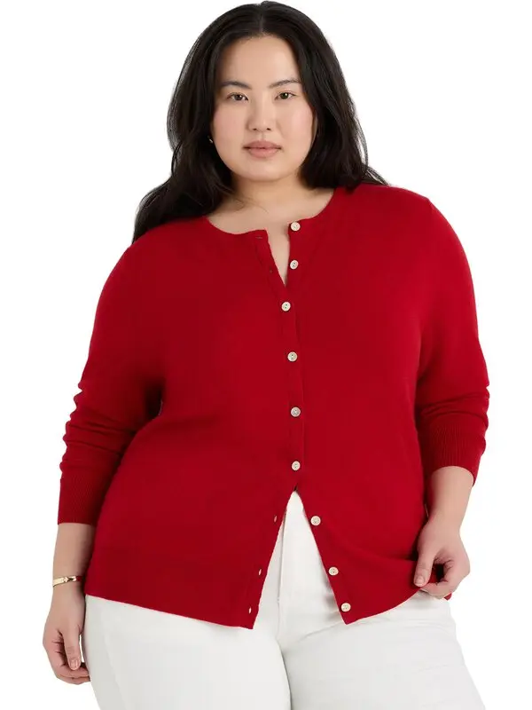 Quince Mongolian Cashmere Cardigan Sweater - Varsity Red
