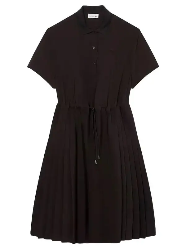 Lacoste Pleated Midi Dress - Brown