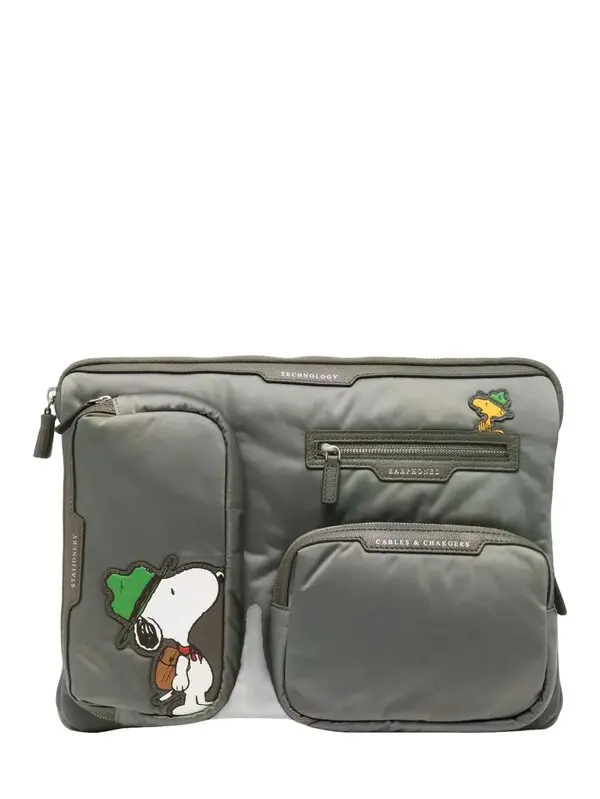 ANYA HINDMARCH X Peanuts Snoopy Laptop Bag - Green