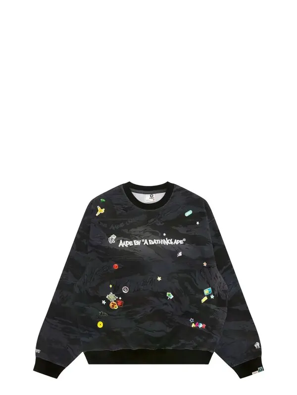 AAPE BY *A BATHING APE Printed Graphic Sweatshirt - Black