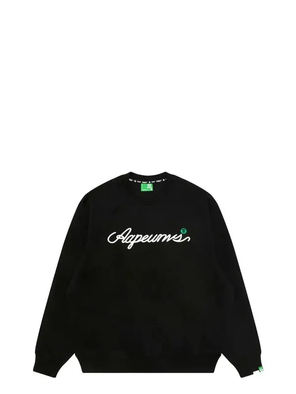 AAPE BY *A BATHING APE Logo-embroidered Crewneck Sweatshirt - Black