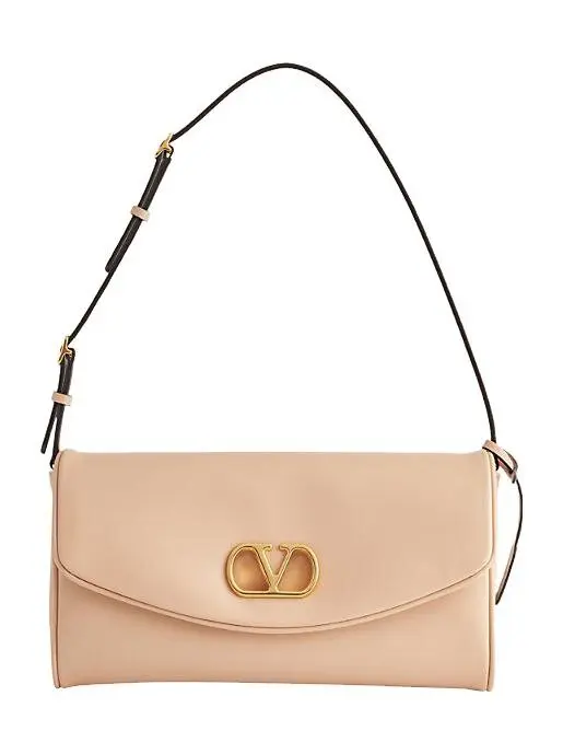 Valentino Garavani Devain Small Leather Shoulder Bag - Rose Sand