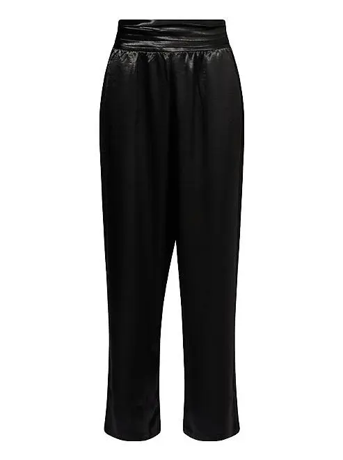 4TH & RECKLESS Francoise Pleated-waist Satin Trousers - Black