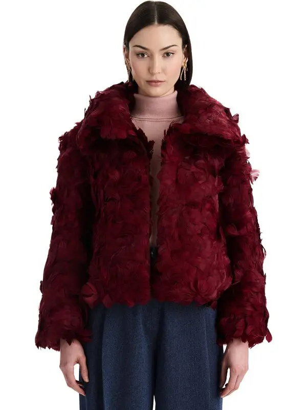 Oscar De La Renta Feather Embroidered Jacket - One-color