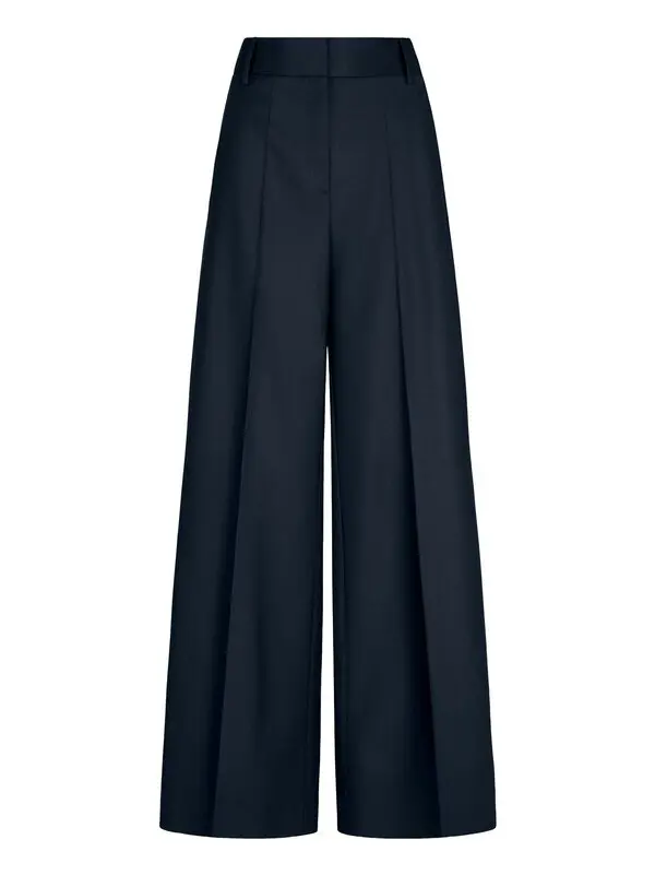 Oscar De La Renta Wide-leg Wool-blend Trousers - One-color