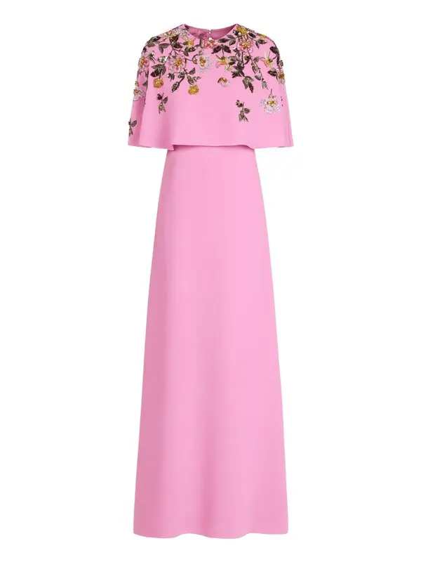 Oscar De La Renta Beaded Embroidered Caftan - Pink