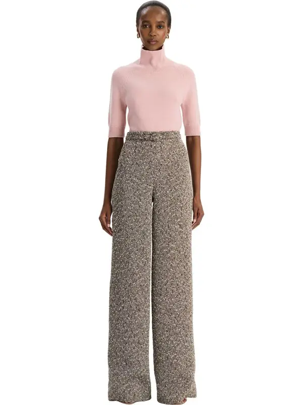 Oscar De La Renta Slub Wool Tweed Pant - One-color