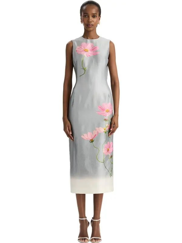 Oscar De La Renta Cosmos Mikado Pencil Dress - One-color