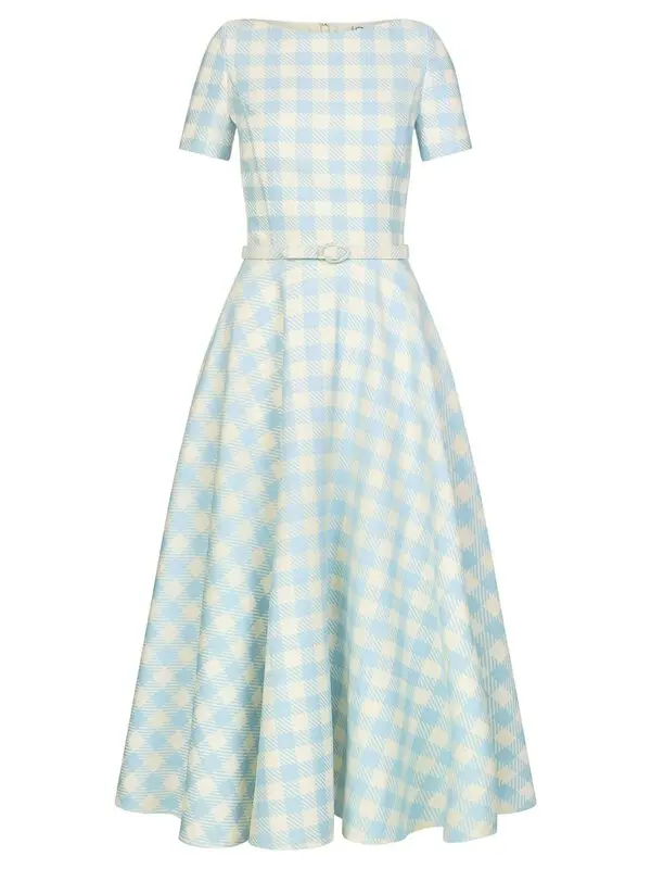 Oscar De La Renta Gingham Wool-blend Midi Dress - One-color