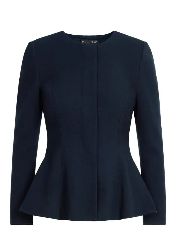 Oscar De La Renta Peplum Wool-blend Jacket - One-color