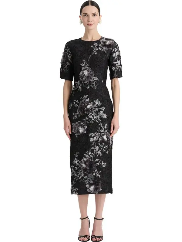 Oscar De La Renta Peony Fil Coup Cocktail Dress - One-color