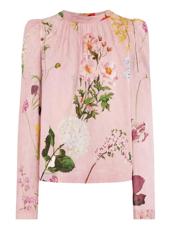 Oscar De La Renta Mixed Botanical Print Blouse - Multi