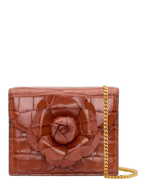 Oscar De La Renta Embossed Mini Tro Bag - Brown