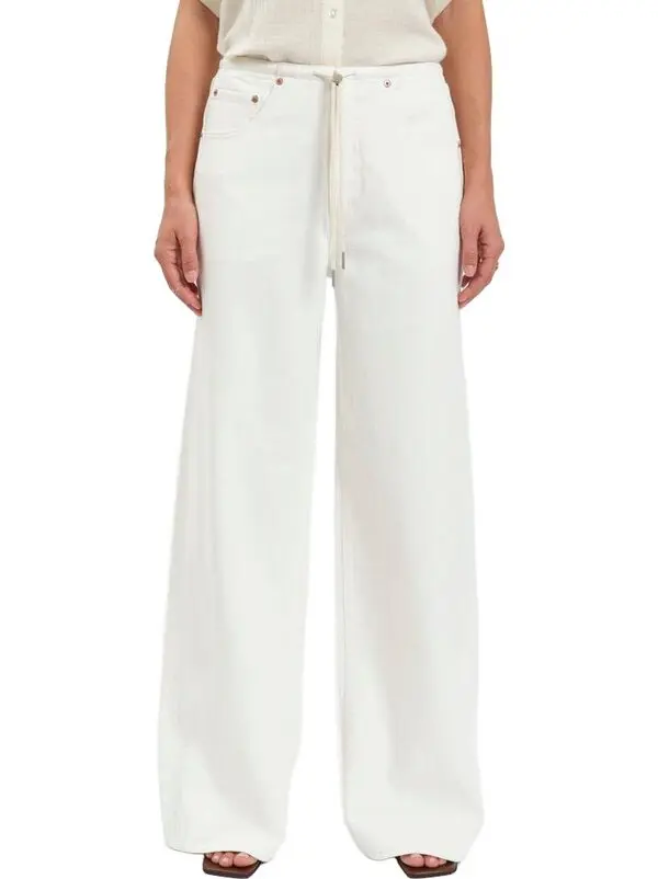 DAZE Madison Tie Waist Wide Leg Jeans - Milkshake