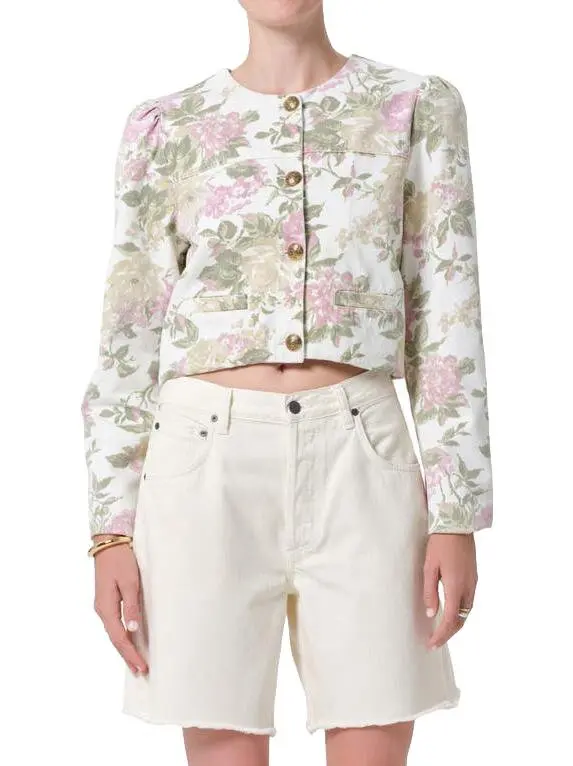 Citizens Of Humanity Floral Cotton Twill Jacket - English Rose/white