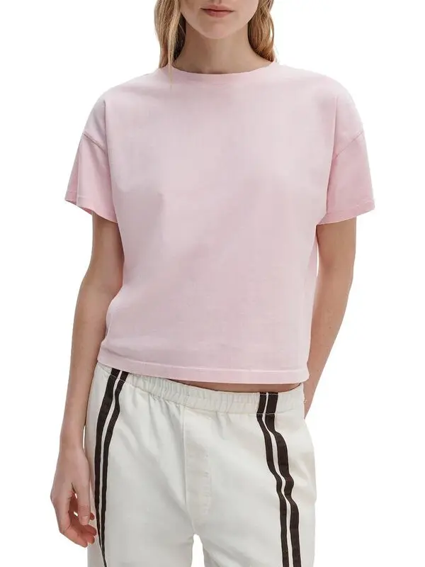 Rag & Bone Kelly Washed Boxy Cotton T-shirt - Peony