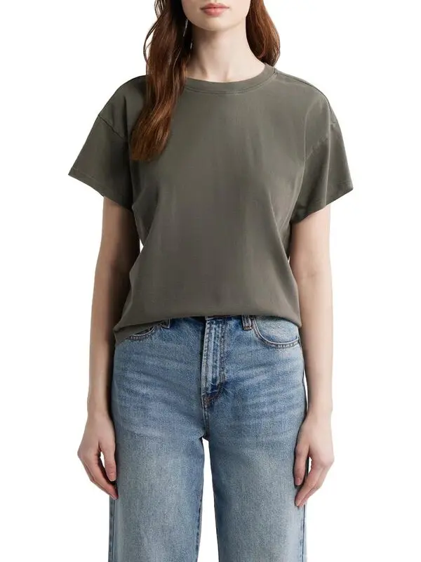 Rag & Bone Kelly Washed Boxy Cotton T-shirt - Slate