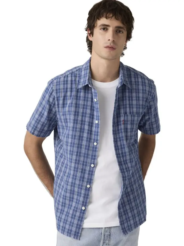 LEVI'S Short-sleeve Classic One Pocket Standard Fit Shirt - Hakan Plaid Sunshine