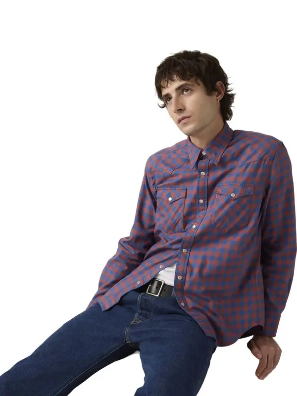 LEVI'S Classic Western Standard Fit Shirt - Trenton Plaid Sunshine Blue Twill