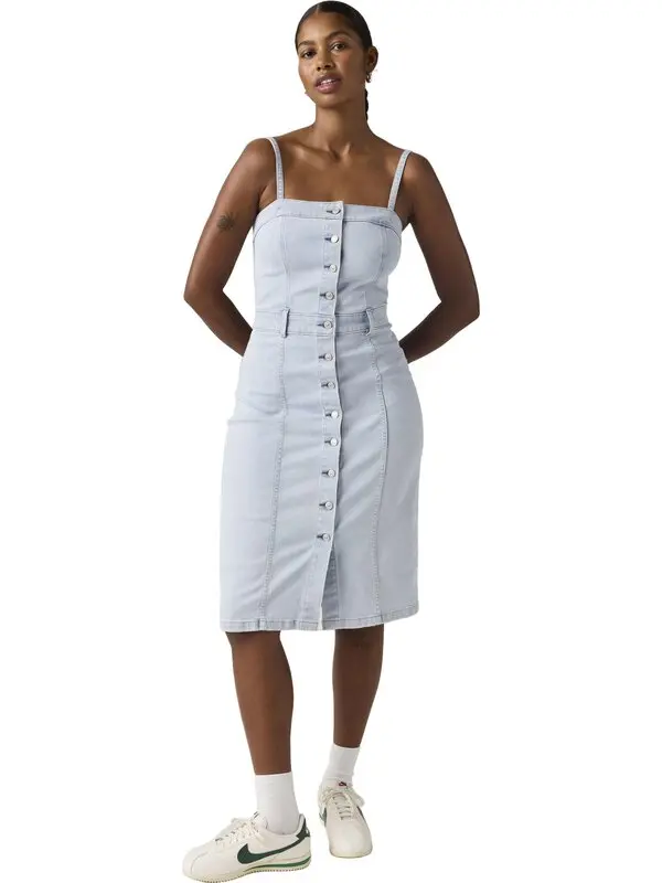 LEVI'S Denim Bustier Midi Dress - Not Surprised