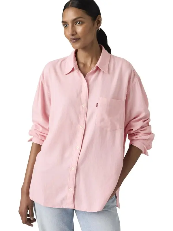 LEVI'S Garment Dye Harlie Boyfriend Shirt - Garment Dye Coral Blush