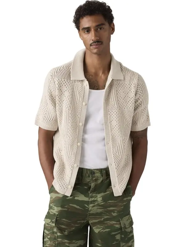 LEVI'S Sweater Camp Shirt - Pumice Stone